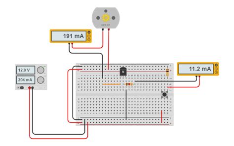 Circuit Design Transistor Npn Como Chave Para Motor Dc Tinkercad