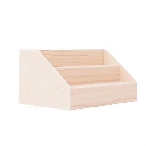 Wooden 3 Tier Step Display Stand Custom Wood Stair Racks