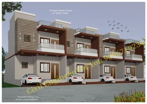 Row House Front Elevation Civil Engineer For You