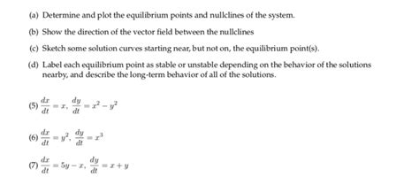 Solved A Determine And Plot The Equilibrium Points And