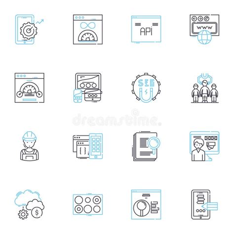 Cloud Computing Linear Icons Set Infrastructure Storage Scalability Virtualization Security
