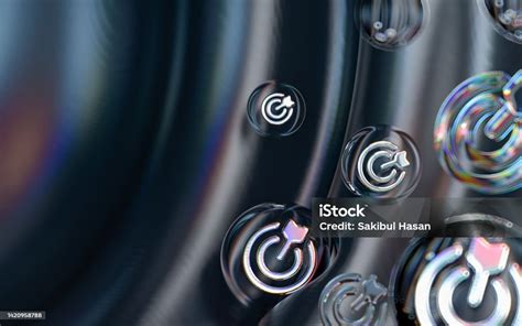 버블 글라스 내부의 황소 눈 화살표 아이콘 화려한 기하학적 모양 0명에 대한 스톡 사진 및 기타 이미지 0명 3차원 형태 검은색 Istock