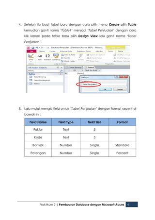 Membuat Database Dengan Microsoft Acces PDF