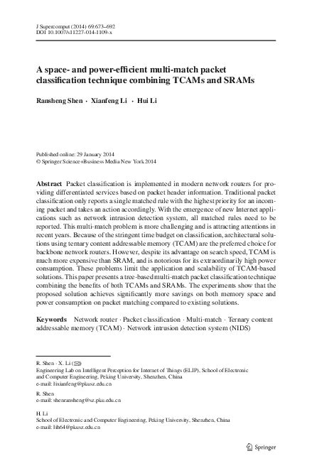 Pdf A Low Energy Variation Tolerant Asynchronous Tcam For Network Intrusion Detection Systems
