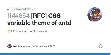 [rfc] Css Variable Theme Of Antd · Ant Design Ant Design · Discussion 44654 · Github