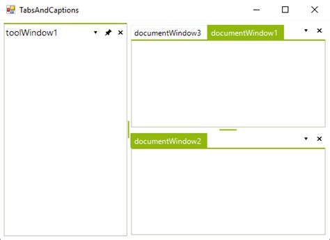 Tabs And Captions Winforms Dock Control Telerik Ui For Winforms