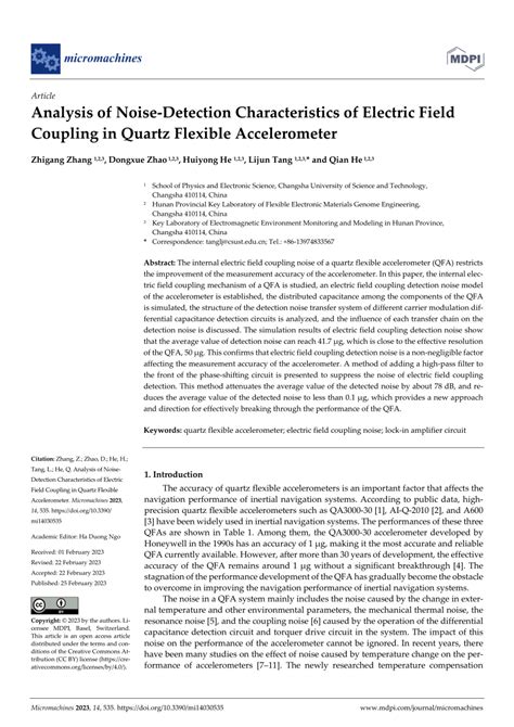 Pdf Analysis Of Noise Detection Characteristics Of Electric Field Coupling In Quartz Flexible
