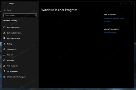 Fix Blank Or Empty Insider Program Settings Page In Windows 10
