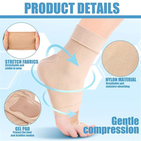 Eurzom 2 Pairs Heel Gel Sleeve For Achilles Tendonitis And Plantar