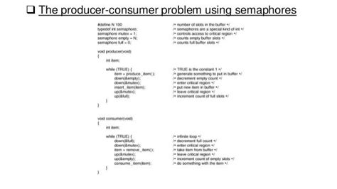 Producer Consumer Problem Operating System