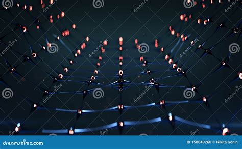 Futuristic Netwrok Structure 3d Render Stock Illustration Illustration Of Glass Glowing