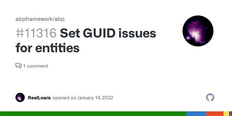 Set Guid Issues For Entities · Issue 11316 · Abpframeworkabp · Github