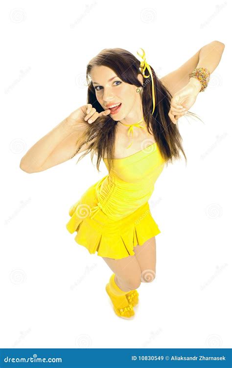 Sex Girl In A Yellow Dress Stock Image Image Of Expression 10830549