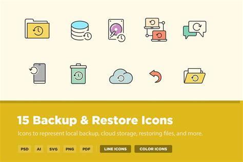 15 Backup And Restore Icons Icon Restoration Webpage Design