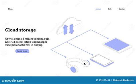 Landing Page Template Cloud Computing Modern Flat Design Isometric Concept Conceptual