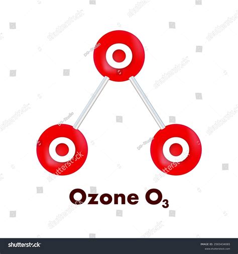 Ozone O3 Molecule Model Three Oxygen Stock Vector Royalty Free 2583434065 Shutterstock
