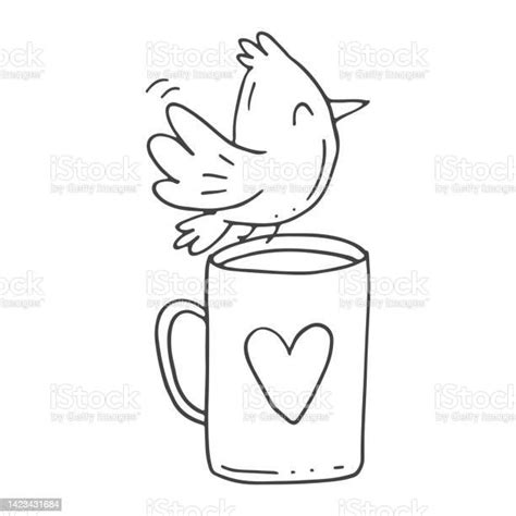 사랑에 관한 귀여운 손으로 그린 낙서 요소 세트 앱용 메시지 스티커 발렌타인 데이 낭만적 인 이벤트 및 결혼식을위한 아이콘 새와