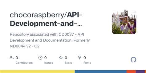 github chocoraspberry api development and documentation exercises