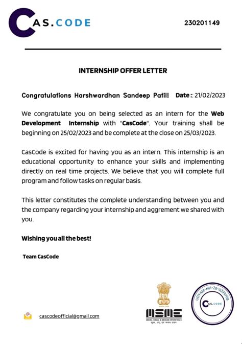 Harshwardhan Patil On Linkedin Webdevelopment Cascode Internship