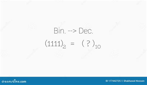 Convert Binary To Decimal Value Graphic Design Stock Illustration