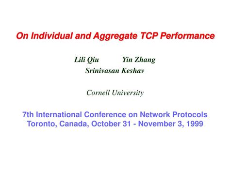 Ppt On Individual And Aggregate Tcp Performance Powerpoint