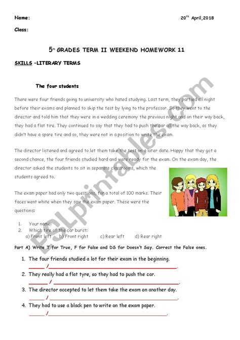 Literary Terms Reading Relative Clause Esl Worksheet By Seloshh