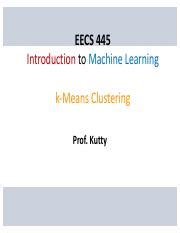 Lecture K Means Clustering Pdf EECS Introduction To Machine Learning K Means