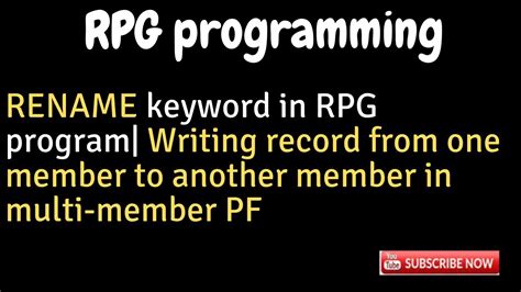 IBM I AS400 Tutorial ISeries System I Rename Keyword In RPGLE