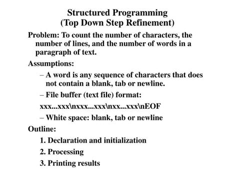 Ppt Structured Programming Top Down Step Refinement Powerpoint