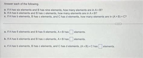 solved answer each of the following a if a has six