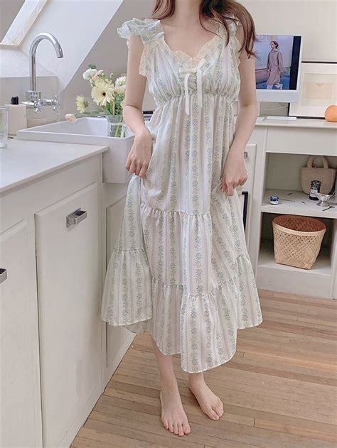 앙상블ops 여성스러운 민소매 프릴 나시 캉캉 홈웨어 잠옷 롱원피스 무료배송청순여리핏라운지웨어