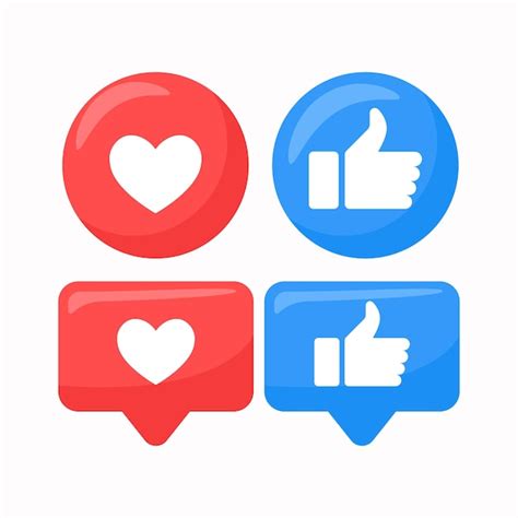 Premium Vector Like Heart Button Vector Illustration