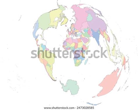 World Map Countries Sphere Polyconic Projection Stock Vector Royalty Free 2473028585