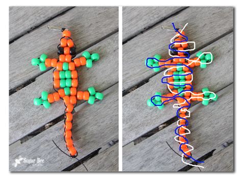 Pony Bead Lizard Tutorial How To Make Animals Out Of Pony Beads