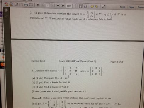 Solved Determine Whether The Subset S Of R2 Is A Subspace
