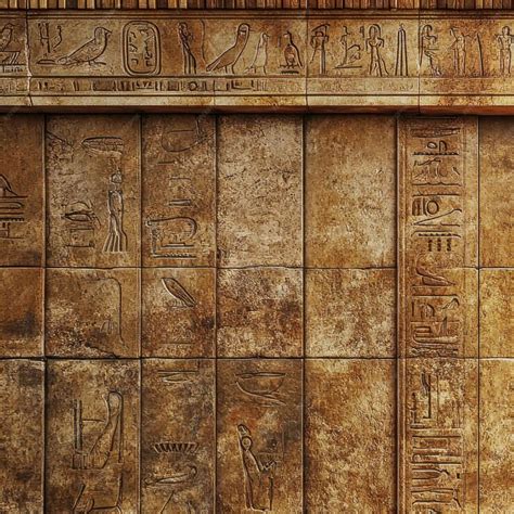 Egyptian Hieroglyphic Wall Patterns Texture Background Premium Ai Generated Image