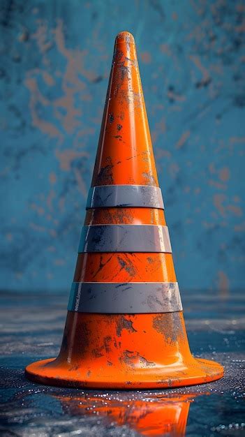 Ultra Realistic Animated Traffic Cone Illustration Concept In