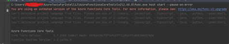 You Are Using An Outdated Version Of The Azure Functions Core Tools