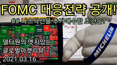 Fomc 대응전략 공개 델타원의 엣지있는 글로벌 마켓 리뷰 2021년 03월 16일 Youtube
