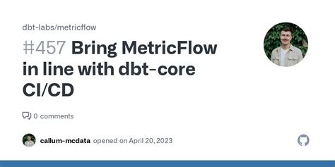 Bring Metricflow In Line With Dbt Core Cicd · Issue 457 · Dbt Labs