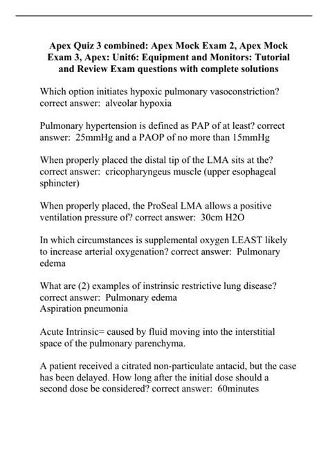 Apex Quiz 3 Combined Apex Mock Exam 2 Apex Mock Exam 3 Apex Unit6