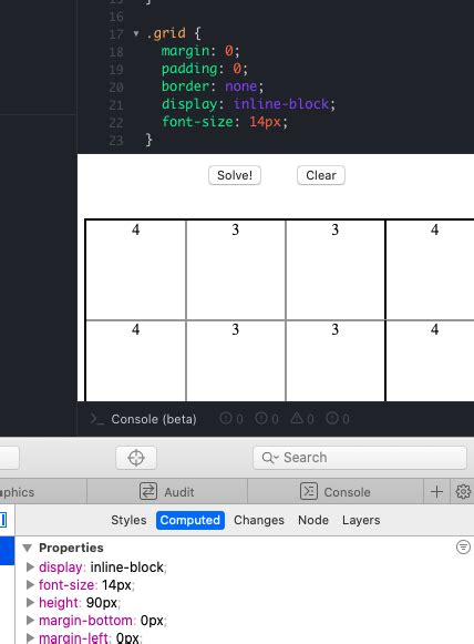 Javascript Having Difficulty Getting Numbers To Display In Grid Cells Stack Overflow