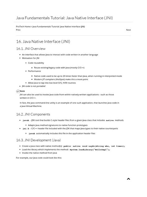 Java Fundamentals Tutorial Java Native Interface Jni Pdf Method Computer Programming