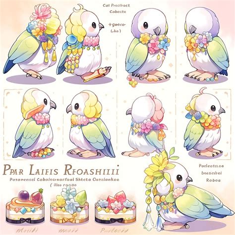 Premium Photo Sticker Of Female Parrot Chibi Kawaii Brazilian Fashion