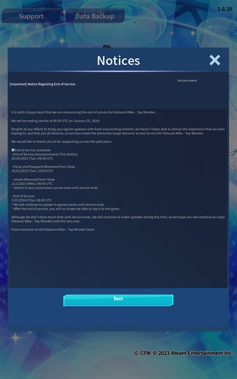 Hatsune Miku Tap Wonders Servers Have R Hatsunemiku