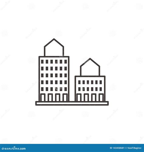 Edificio Esquema Icono Icono Del Edificio Stock De Ilustraci N Ilustraci N De Apartamento