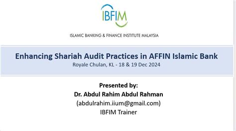 Done In House Training On Shariah Audit With One Islamic Bank