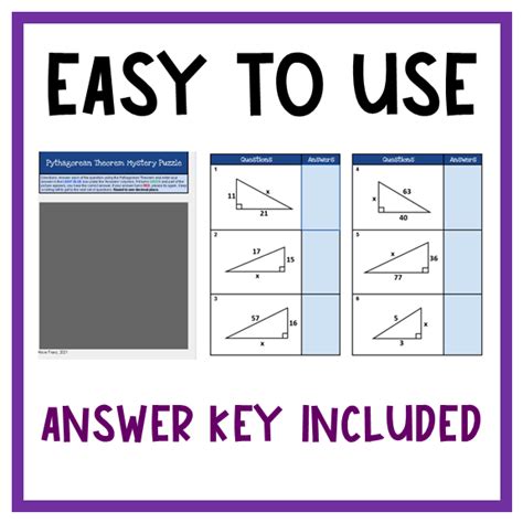 Pythagorean Theorem Activity Digital Pixel Art Mystery Puzzle Made By Teachers