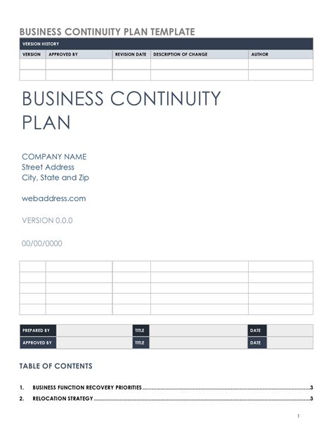 Business Continuity Plan Template Ms Wordexcel Business Continuity