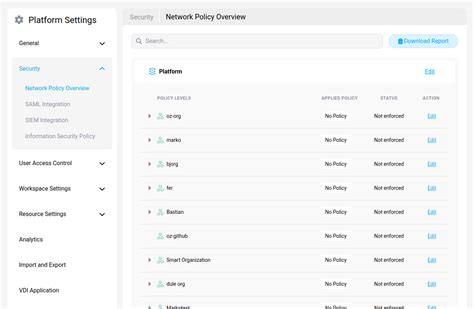Security Settings Citrix Secure Developer Spaces™